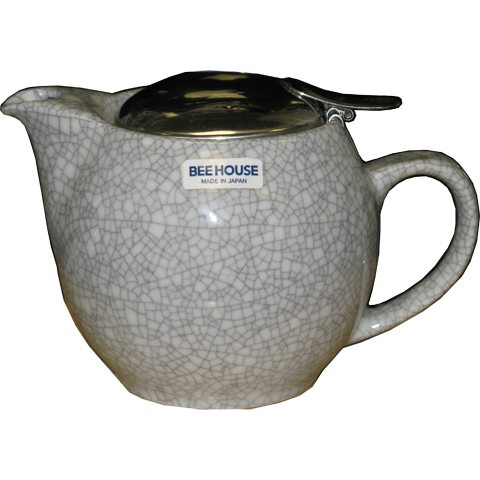 Bee House Teapot - 15 oz. Crackle White